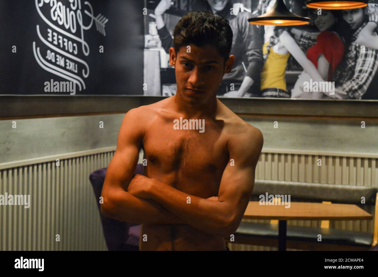 Indian boys giving poses for fashion photo shoot on studio with using ...