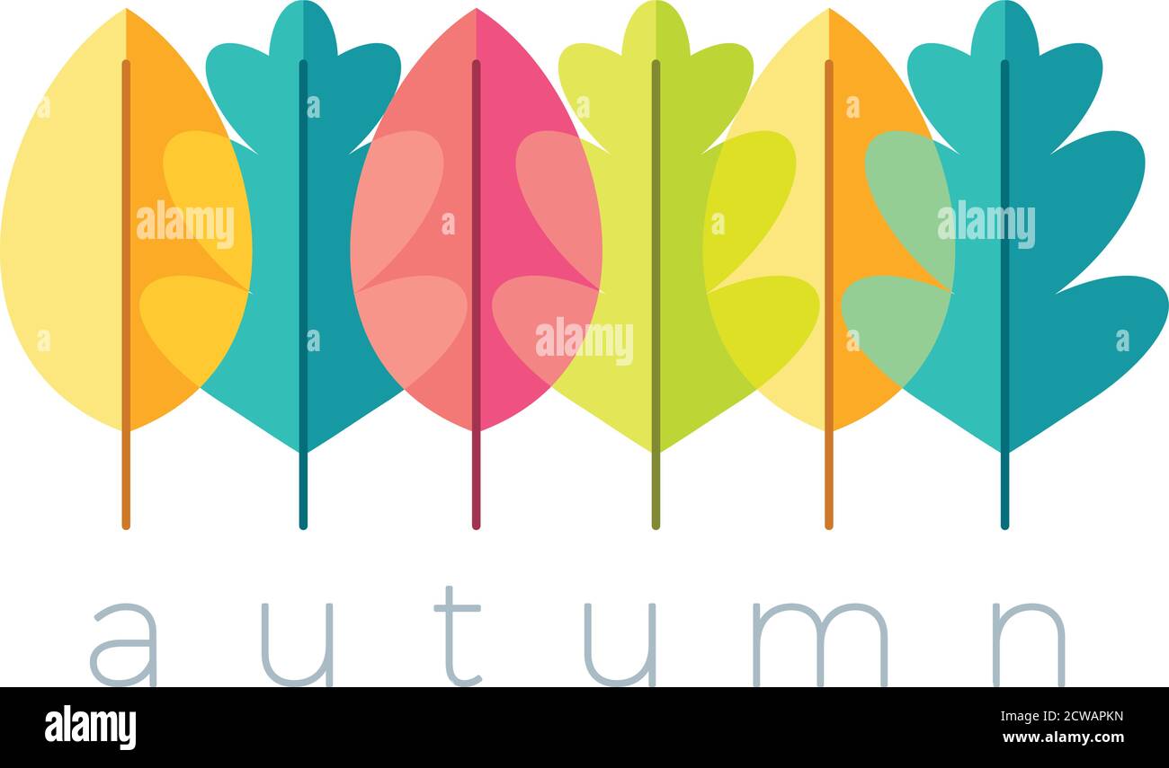 Color autumn leaves logo Stock Vector Image & Art - Alamy