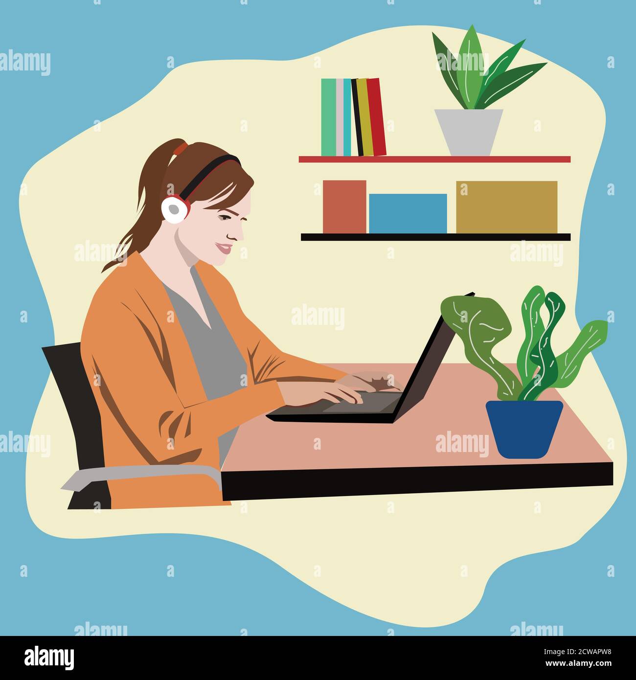 Work At home During Corona and Covid 19 pandemic Stock Vector Image ...