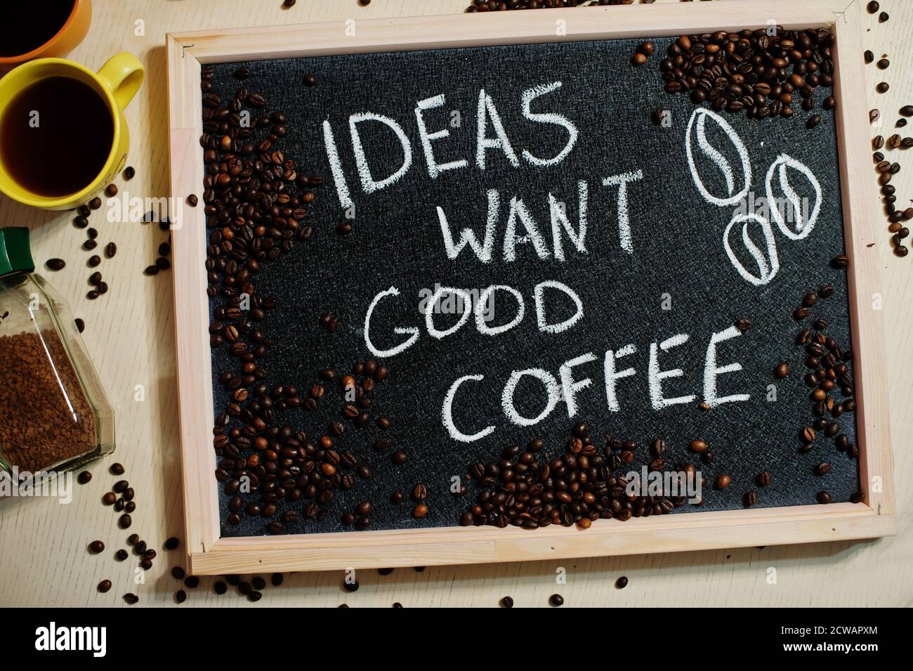 Ideas good coffee words hi-res stock photography and images - Alamy