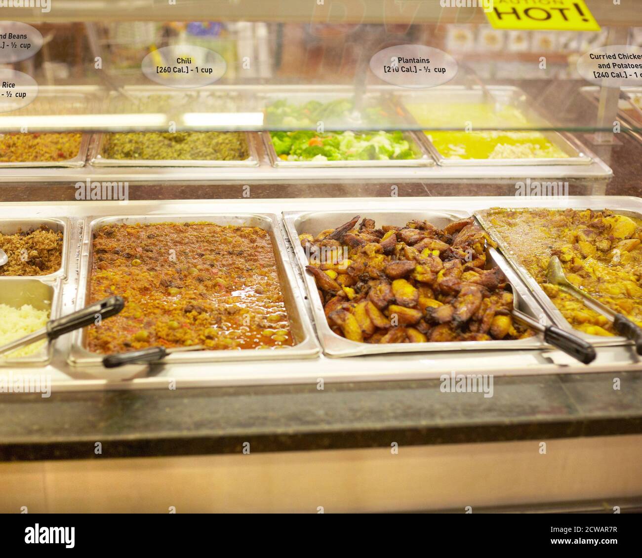 This image shows individual signs with calorie information attached to ...