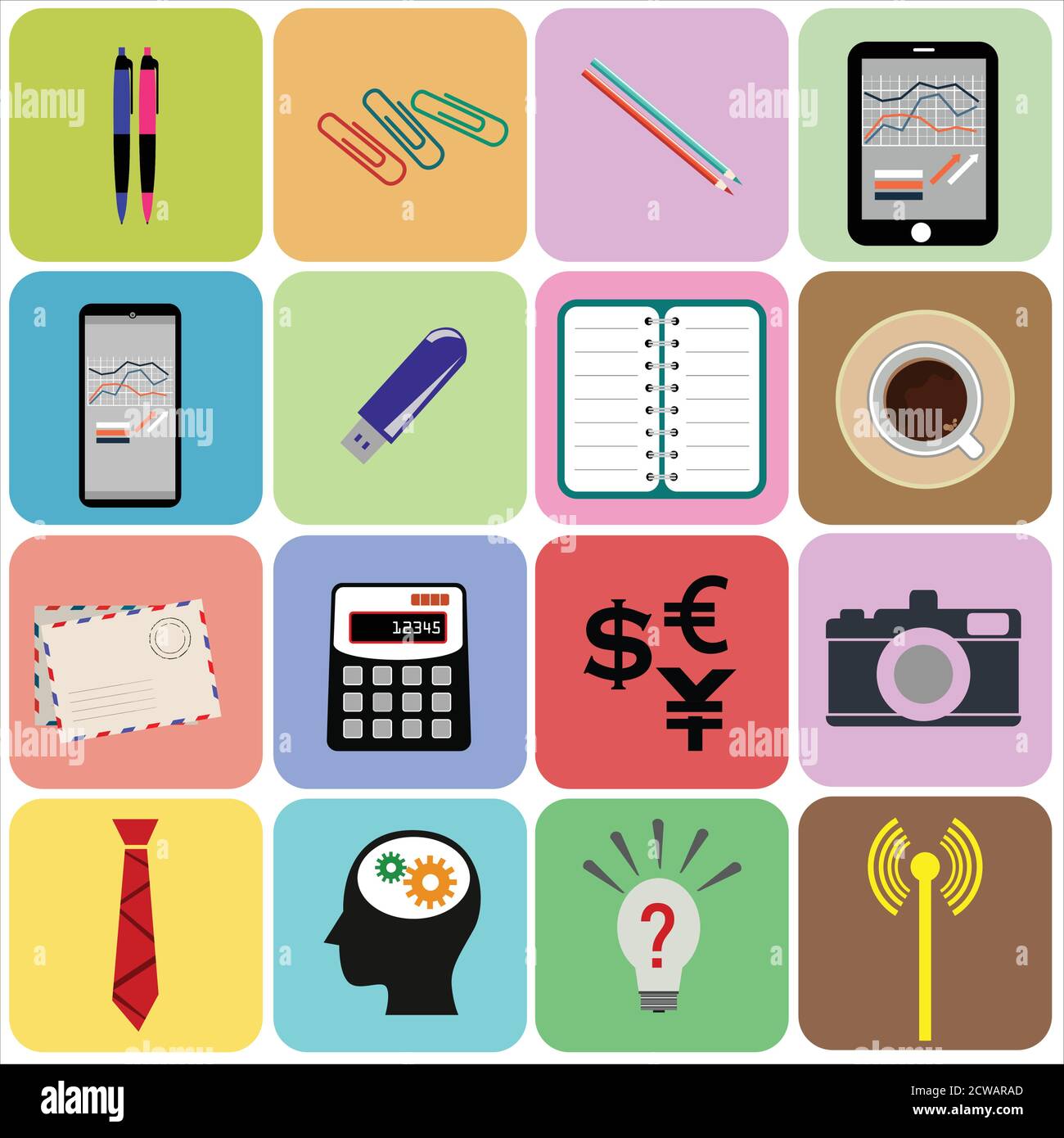 Office and Working Icon Set for your Marketing Brochure and Banners ...