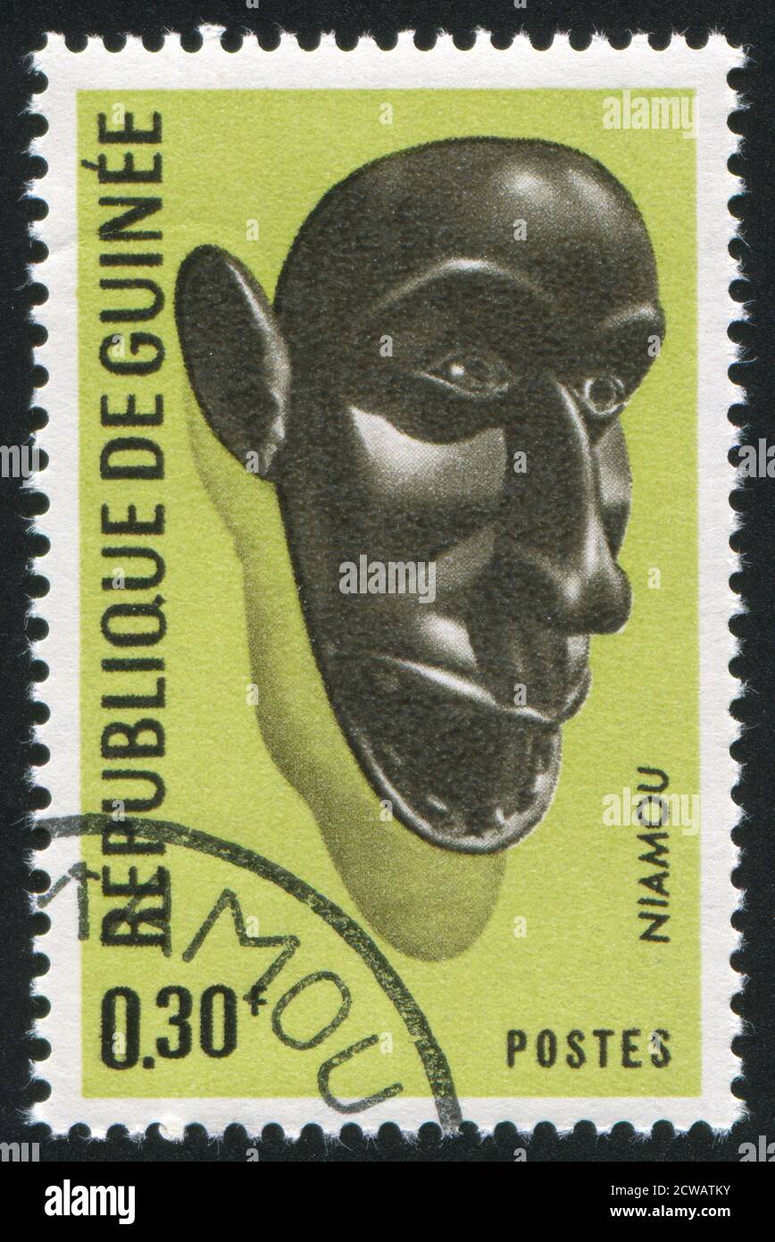 GUINEA CIRCA 1967: stamp printed by Guinea, shows Niamou Mask, circa ...