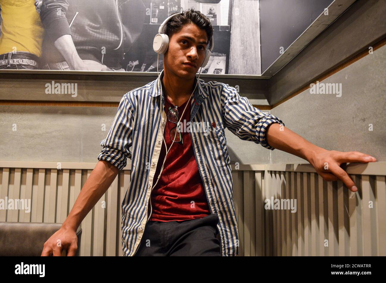 Indian boys giving poses for fashion photo shoot on studio with using ...