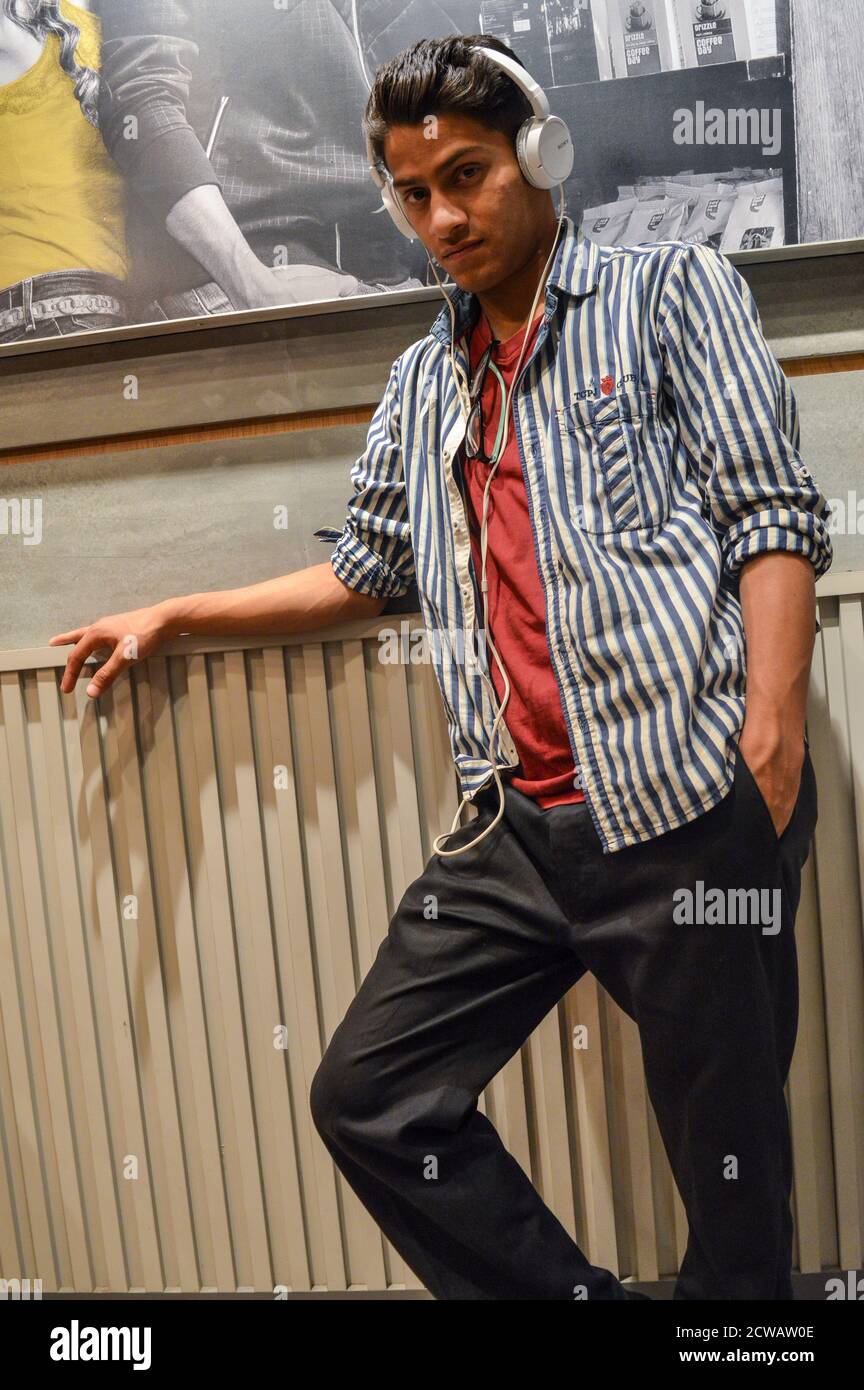 Indian boys giving poses for fashion photo shoot on studio with using ...