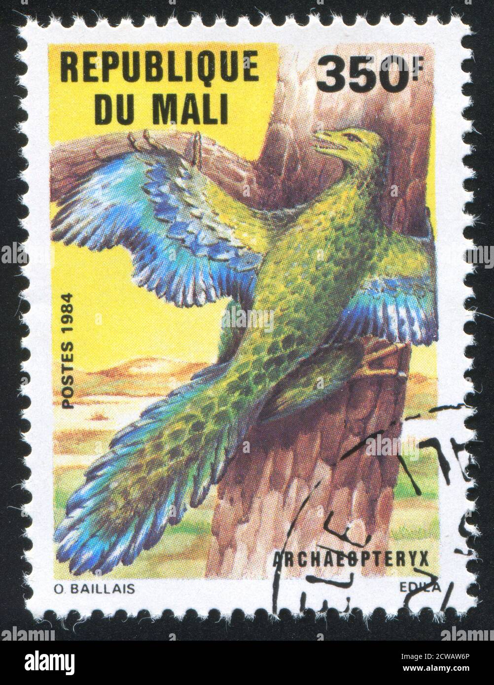 MALI CIRCA 1984: stamp printed by Mali, shows Prehistoric Animal, circa ...