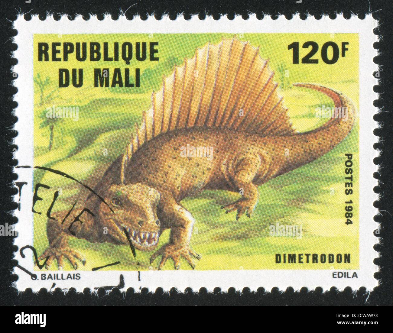 MALI - CIRCA 1984: stamp printed by Mali, shows Dimetrodon, circa 1984 ...
