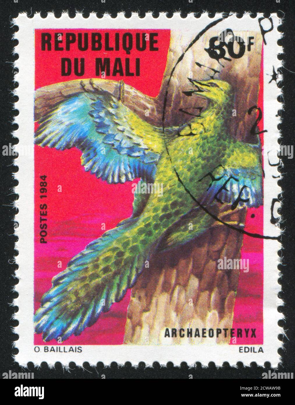 MALI CIRCA 1984: stamp printed by Mali, shows Prehistoric Animal, circa ...