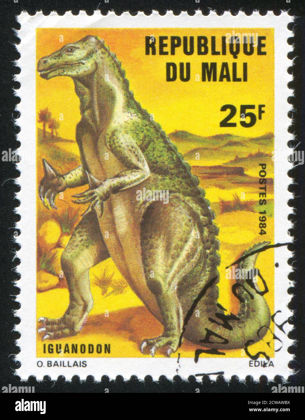 MALI - CIRCA 1984: stamp printed by Mali, shows Iguanodon, circa 1984 ...
