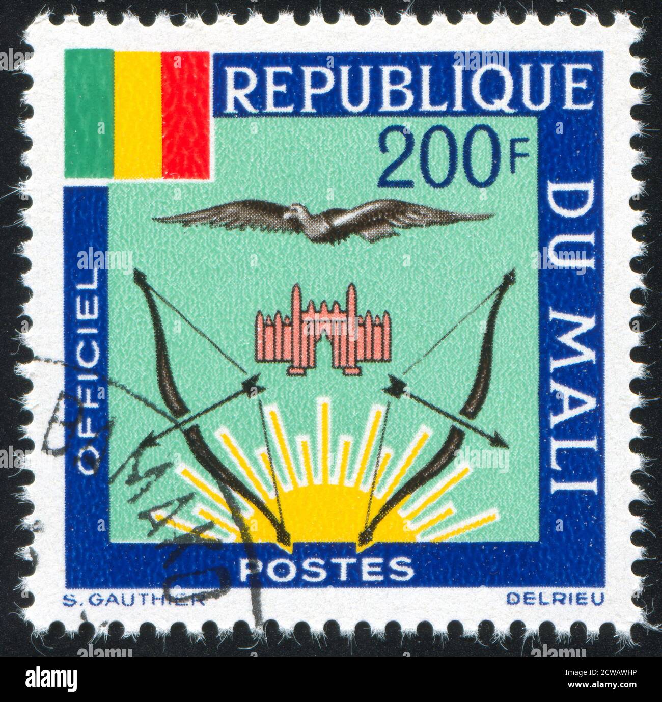 MALI CIRCA 1961: stamp printed by Mali, shows Mali Coat of Arms, circa ...