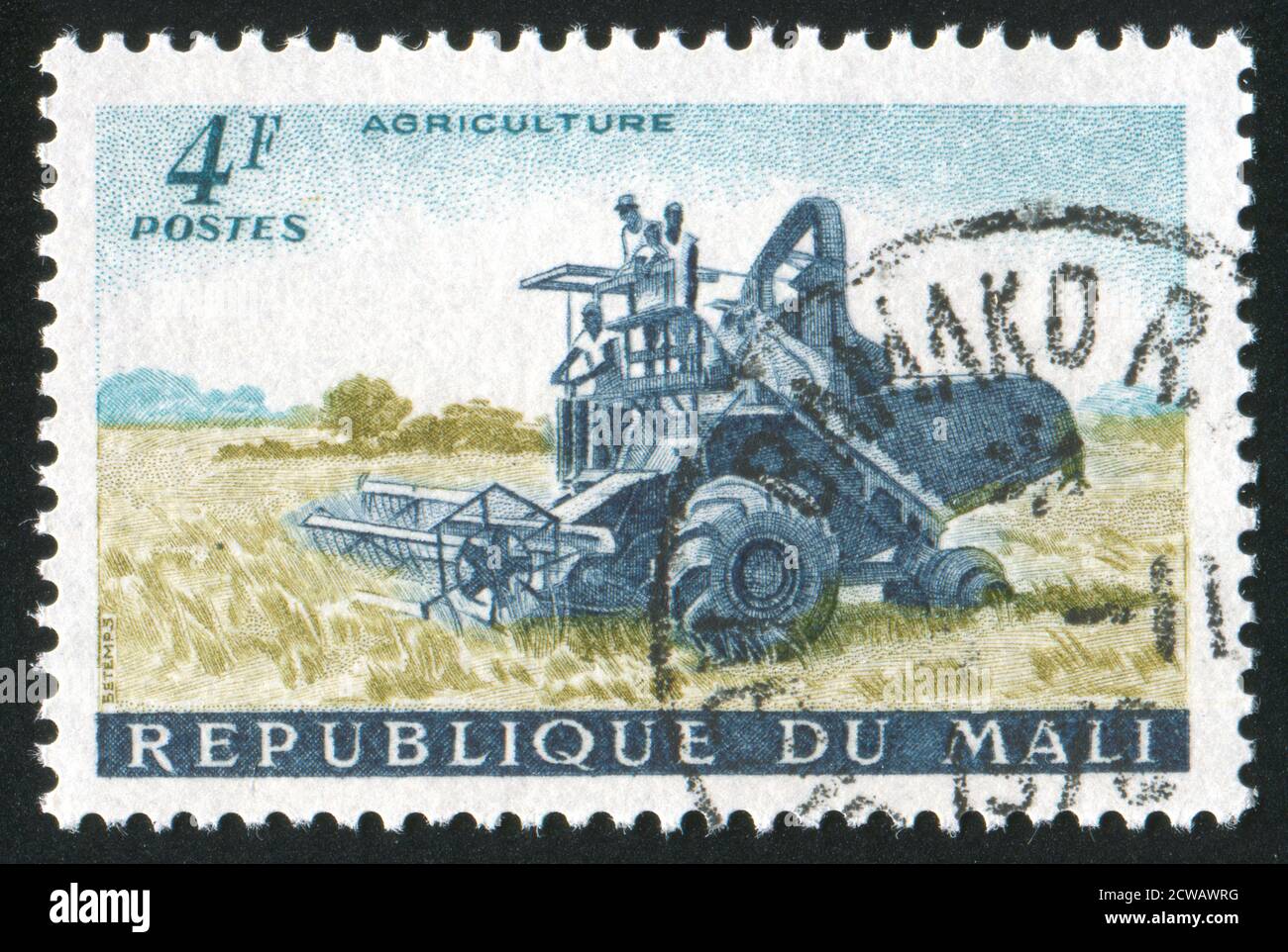 MALI CIRCA 1961: stamp printed by Mali, shows Harvester, circa 1961 ...