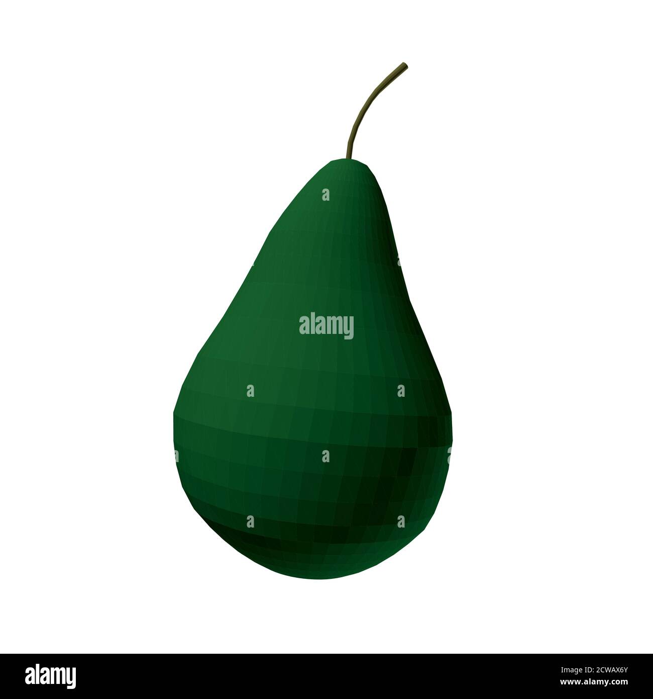 Polygonal green pear isolated on white background. 3D. Vector ...