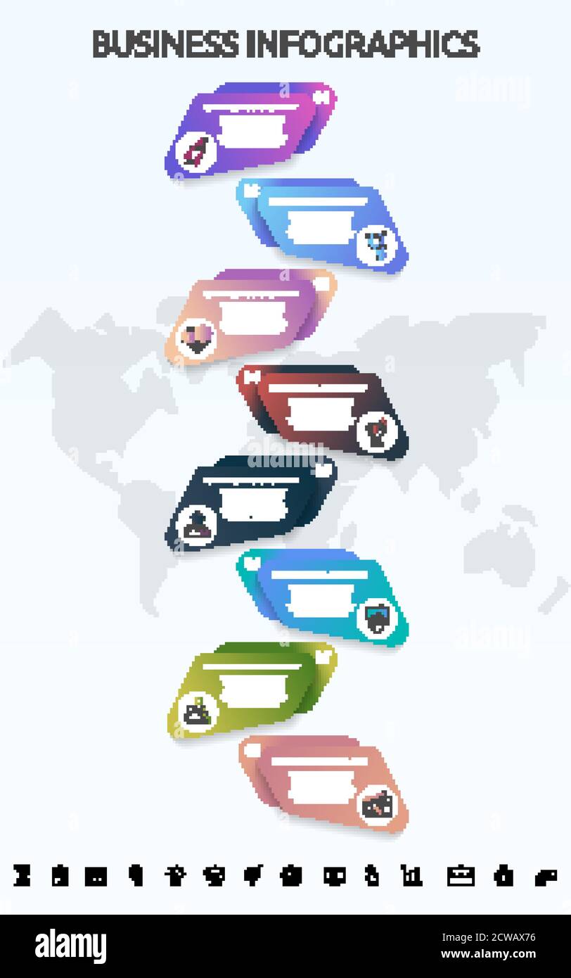 Vector Infographics with eight steps, labels. Can be used for diagram ...