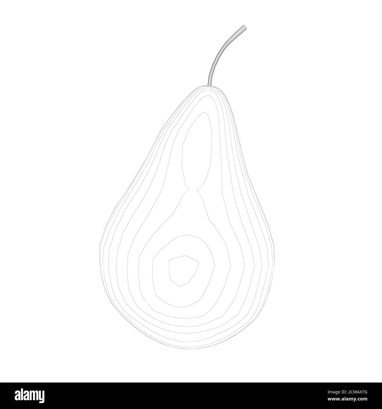 Pear contour isolated on white background. 3D. Vector illustration ...