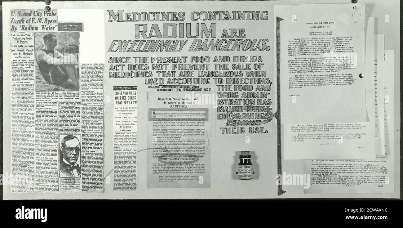 Radithor, a radioactive water product, was marketed in the early 20th ...