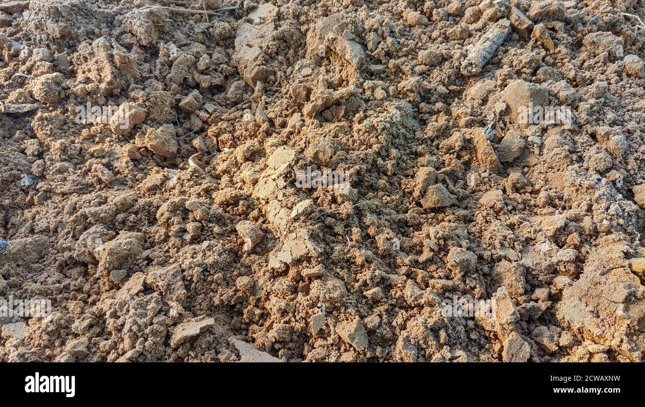 texture of fresh plouged ground in spring season Stock Photo - Alamy