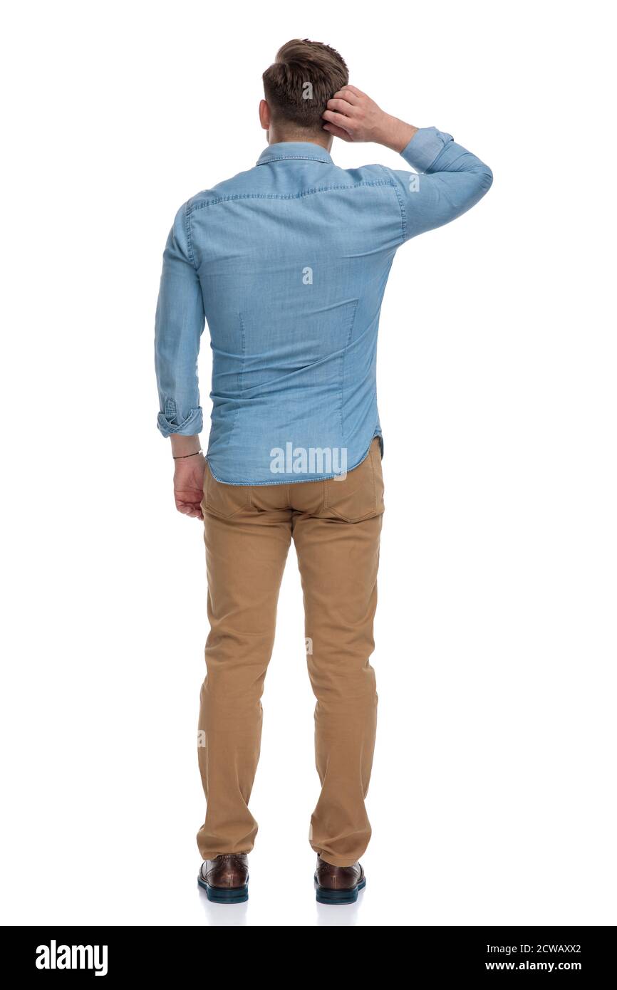 Confused Man Rear View Cut Out Stock Images & Pictures - Alamy
