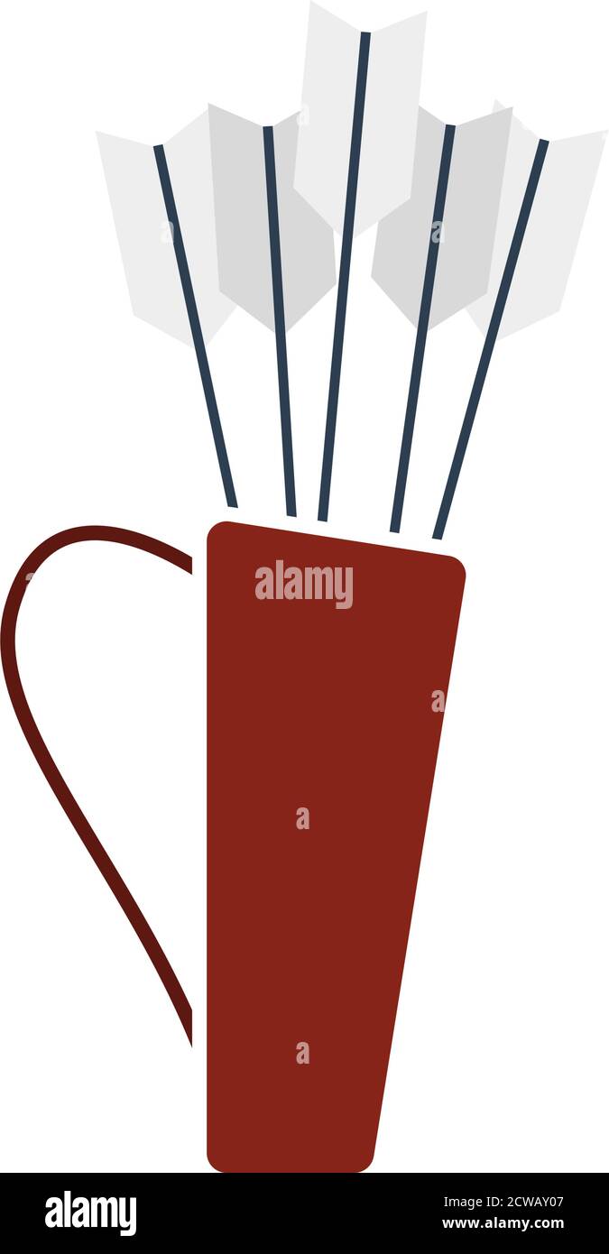 Quiver With Arrows Icon. Flat Color Design. Vector Illustration Stock ...