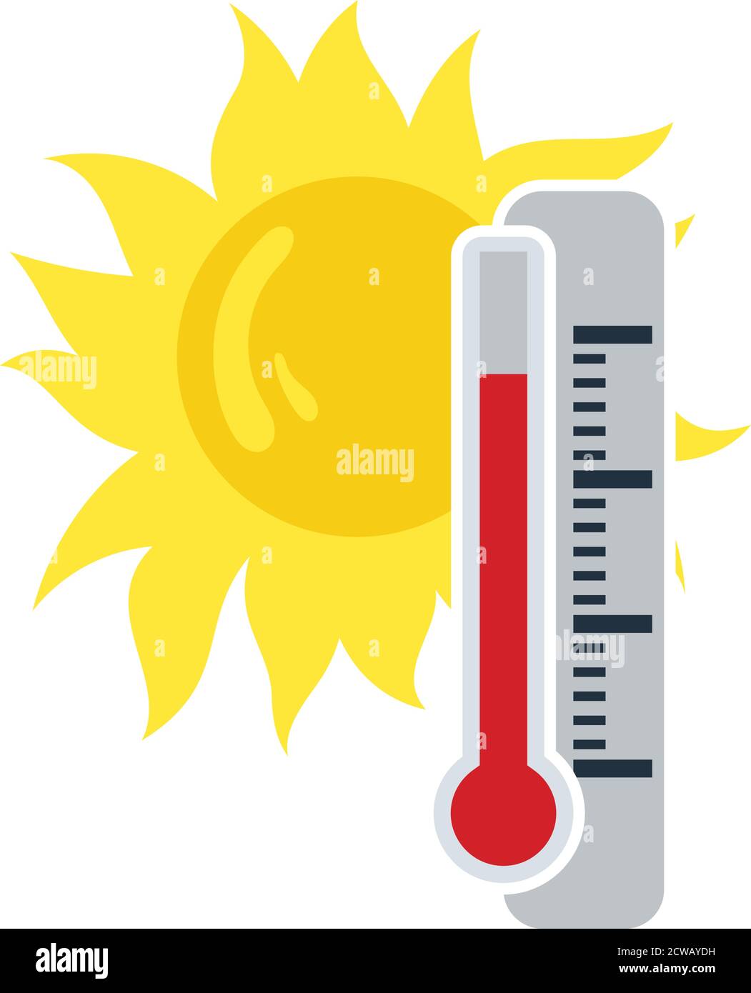Summer Heat Icon. Flat Color Design. Vector Illustration Stock Vector ...