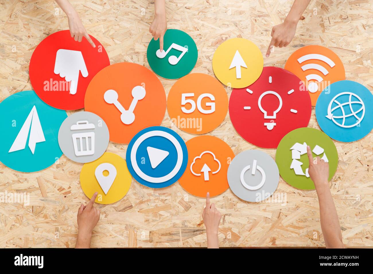 The network symbol finger Stock Photo - Alamy