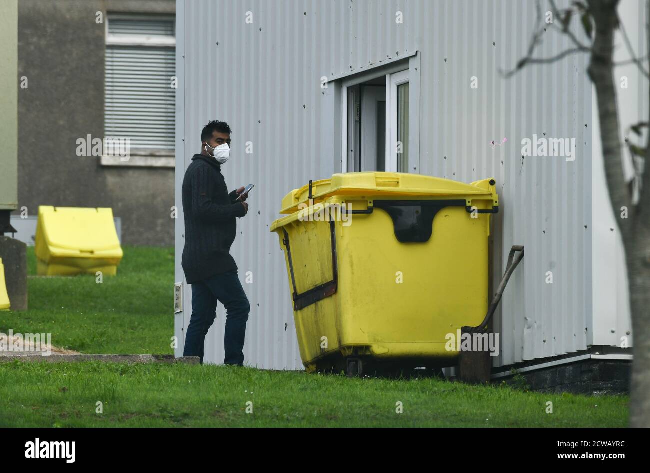 Penally, Wales, Tuesday, September 23rd 2020 A man wearing a face mask ...