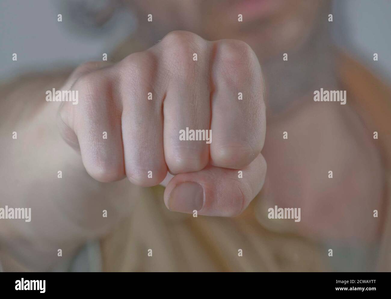 fist punch, an act of violence and aggression against others Stock ...