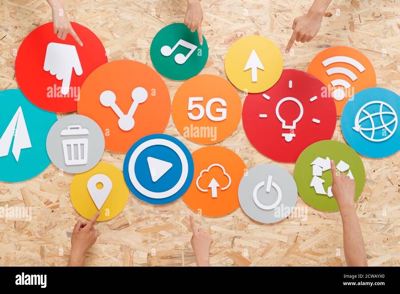 The network symbol finger Stock Photo - Alamy