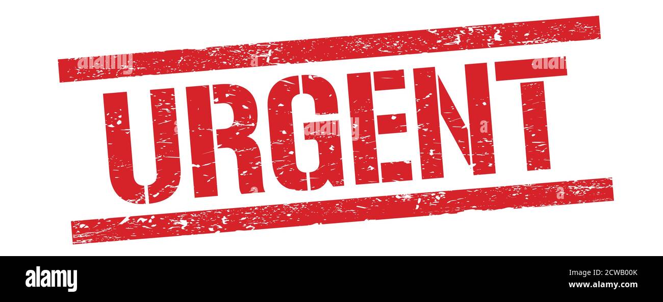 URGENT text on red grungy rectangle stamp sign Stock Photo - Alamy