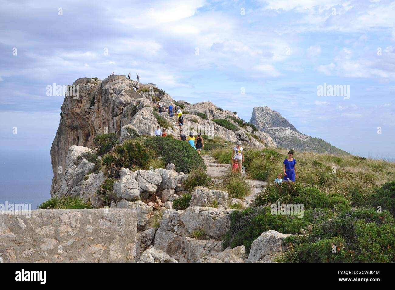 Steep cliffs and wonderful sky at cap de formentor hi-res stock ...