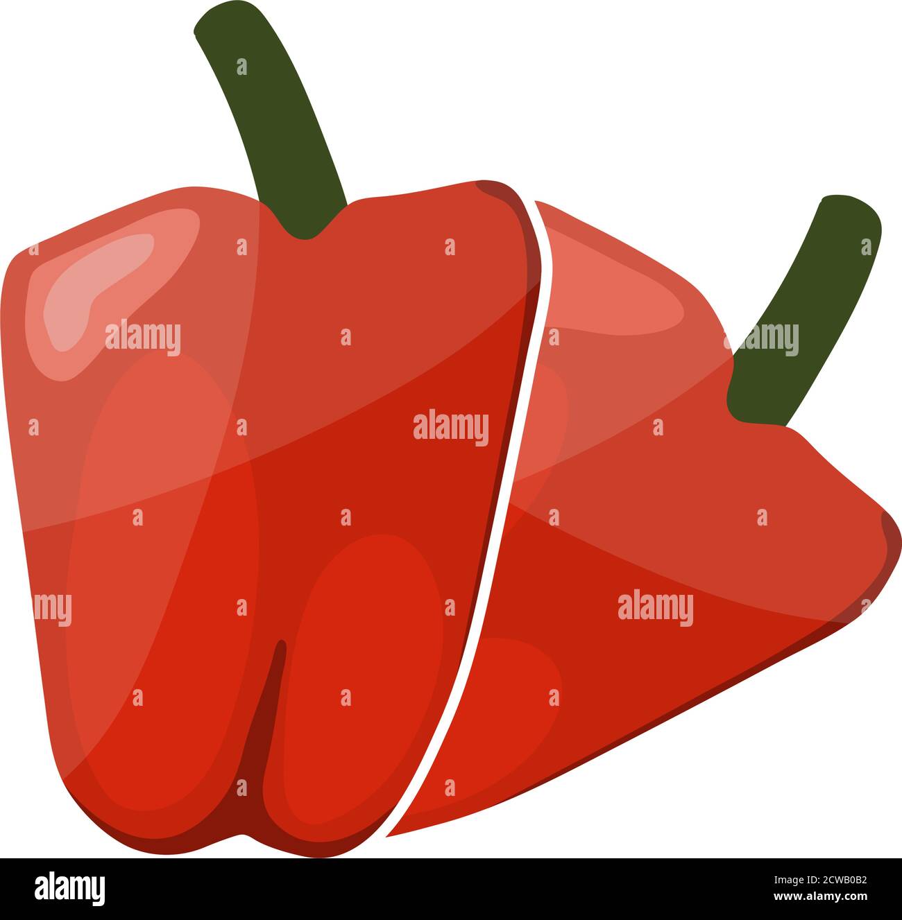 Pepper Icon. Flat Color Design. Vector Illustration Stock Vector Image ...