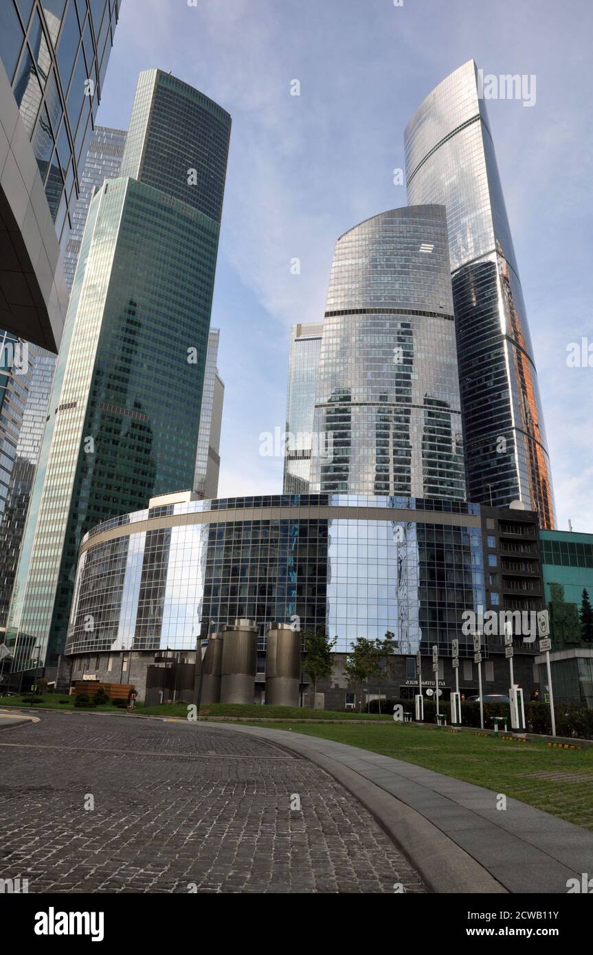 High-rise buildings of the Moscow business center Moscow - city Stock ...