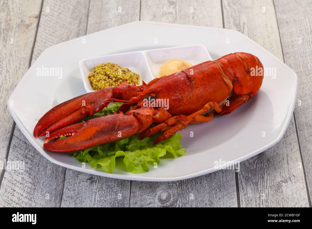 Luxury Lobster with sauces - ready for eat Stock Photo - Alamy