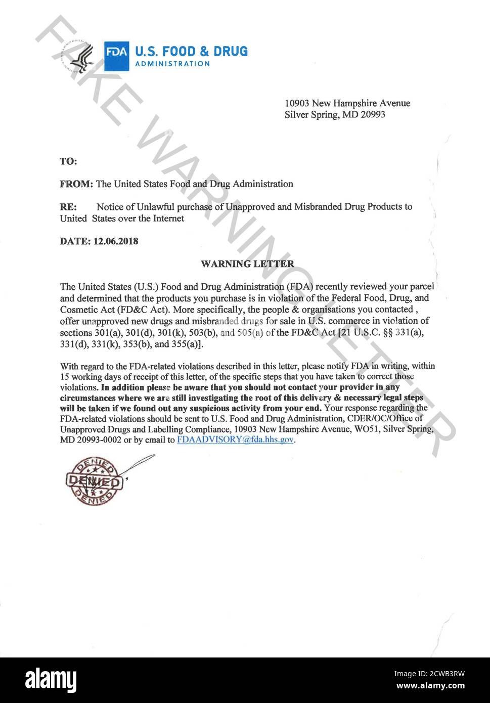 Fraudulent letter hi-res stock photography and images - Alamy