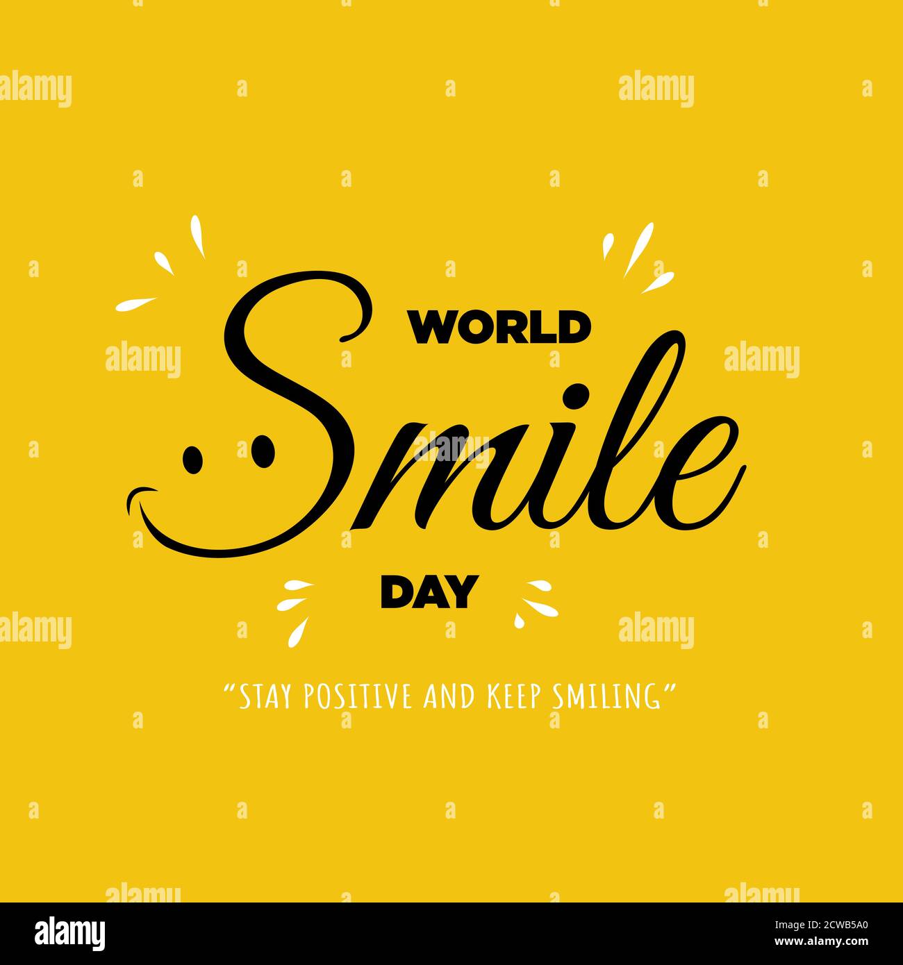 World Smile Day poster with a positive quote on smiling, doodle art ...