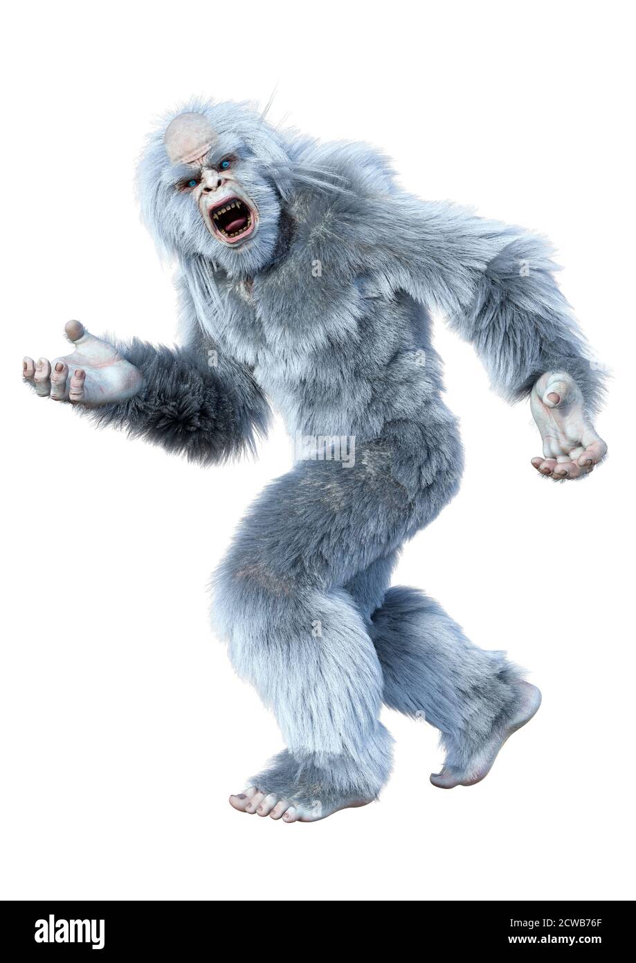 3D rendering of a fantasy creature yeti isolated on white background ...