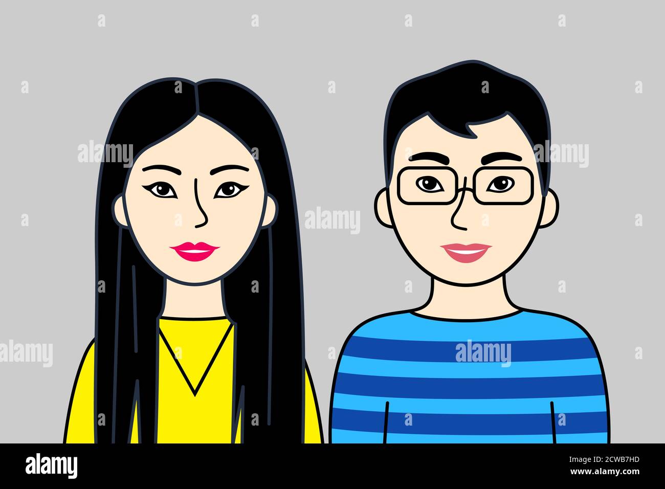 Two young japanese women Stock Vector Images - Alamy