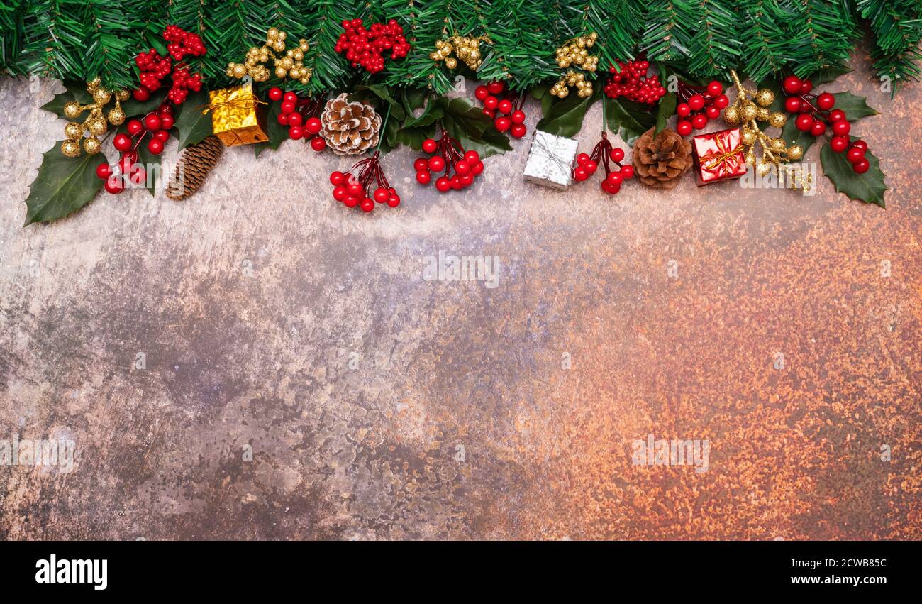 Christmas season background and Happy new year gift box and red cherry ...