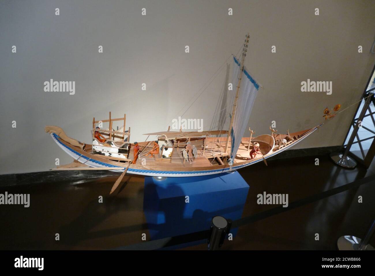 Model of an ancient Egyptian ship which was propelled by rowing Stock ...