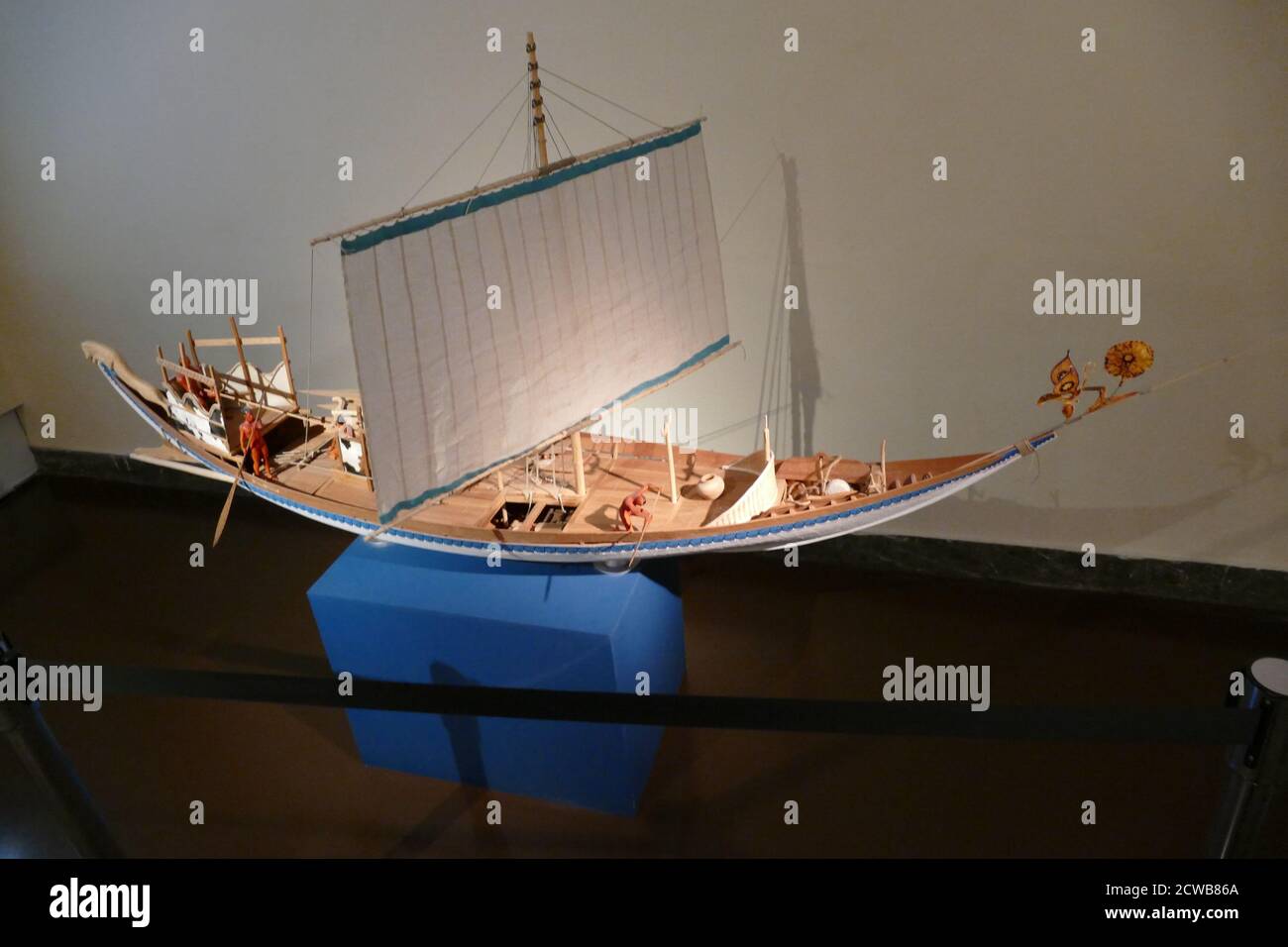 Model of an ancient Egyptian ship which was propelled by rowing Stock ...