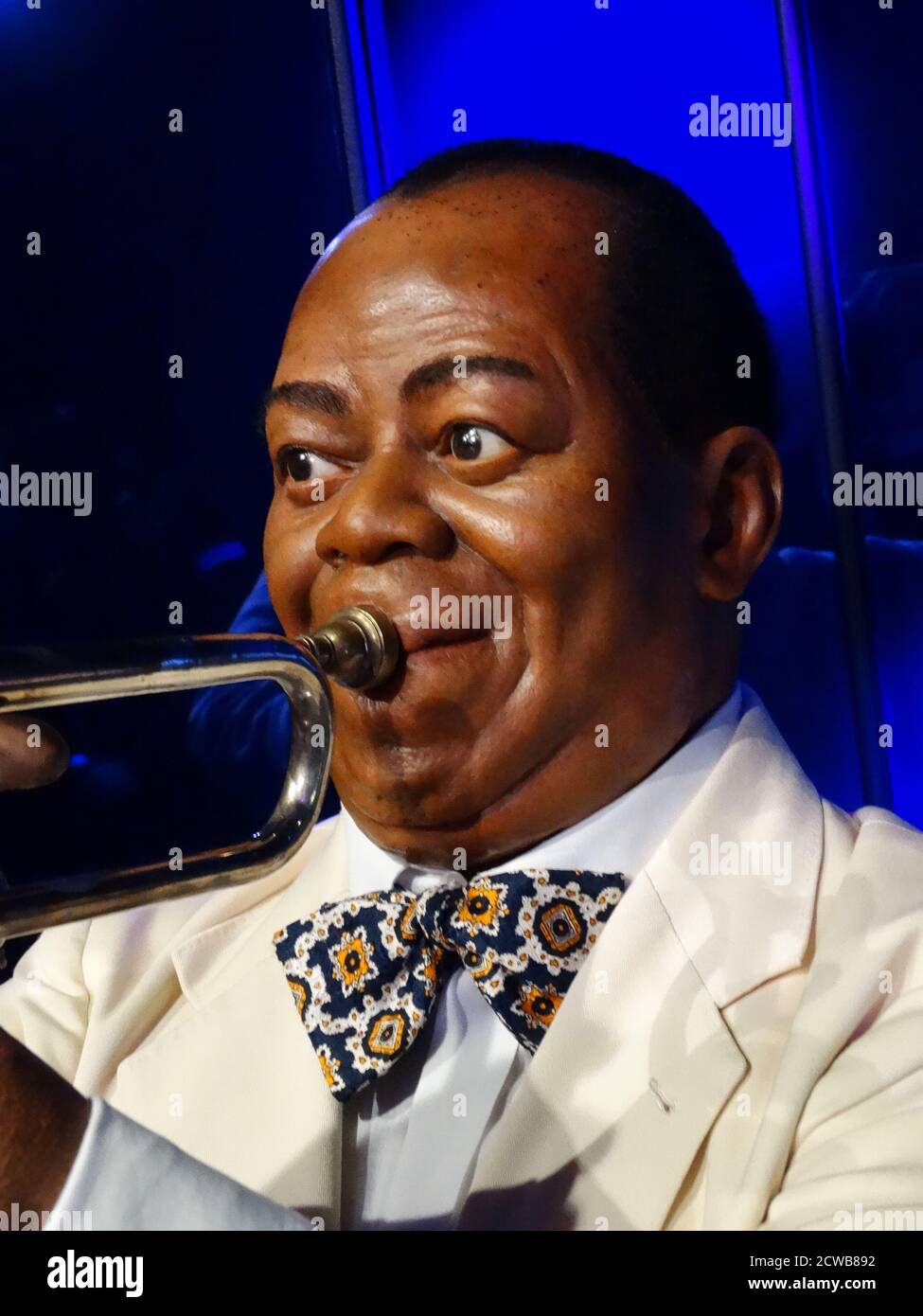 Waxwork depicting Louis Daniel Armstrong (1901-1971) an American ...