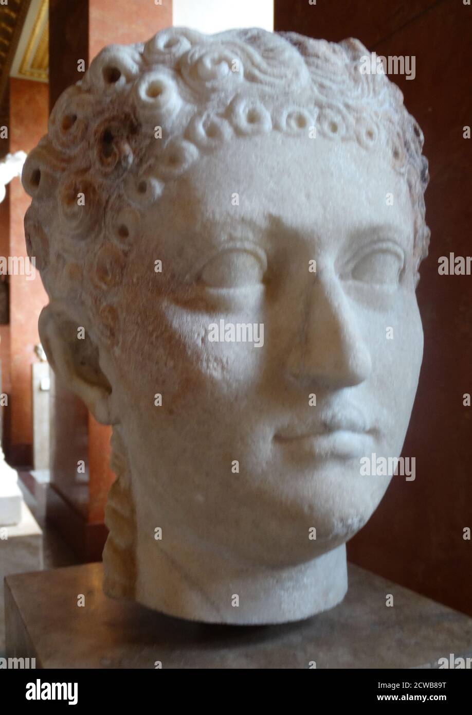 Marble bust of Agrippina the Younger (15-59) a Roman empress in the ...