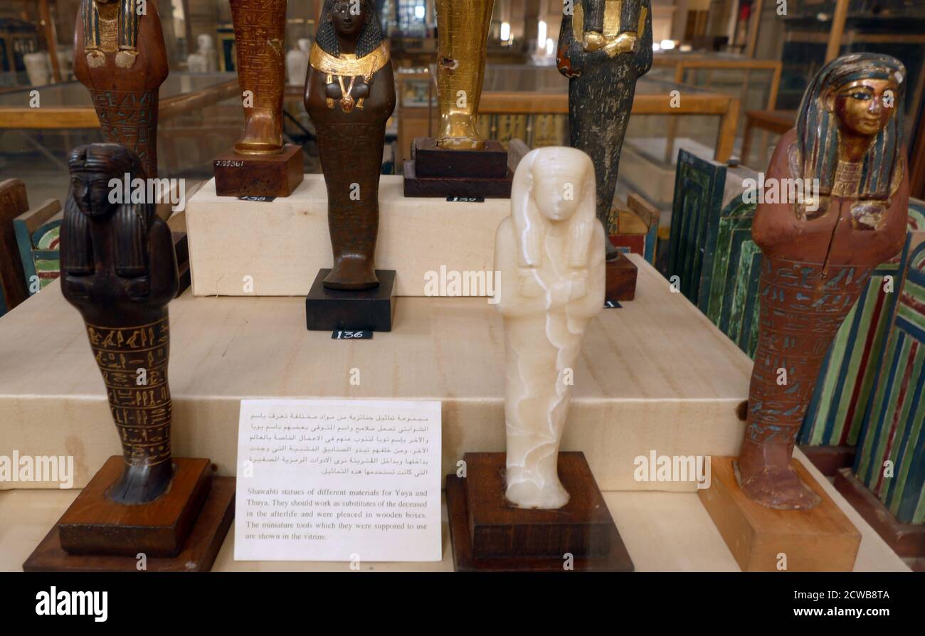 A Shawabti statue which acted as substitutes of the deceased in the ...