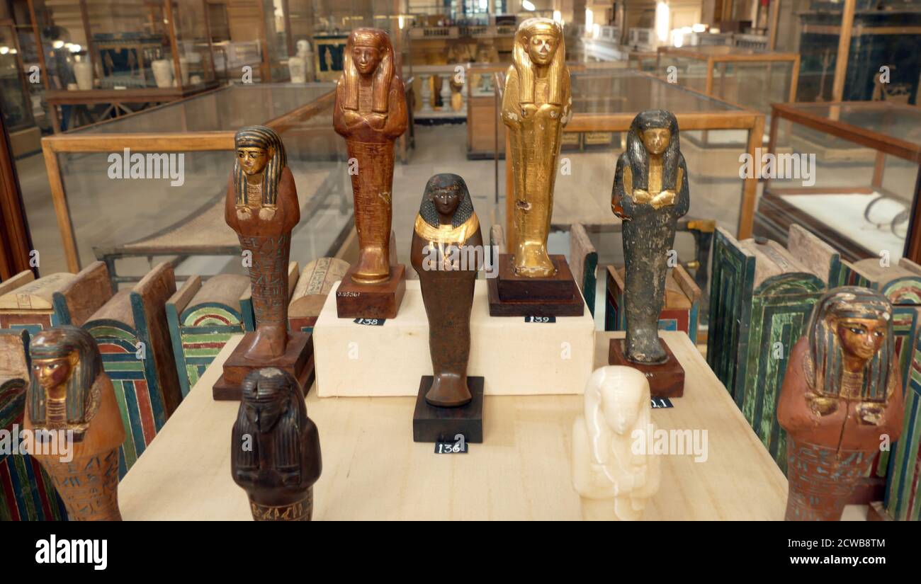 A Shawabti statue which acted as substitutes of the deceased in the ...