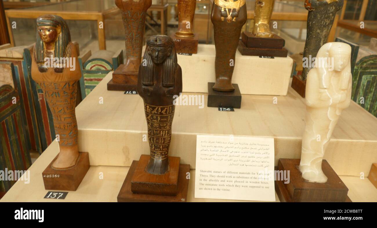 A Shawabti statue which acted as substitutes of the deceased in the ...