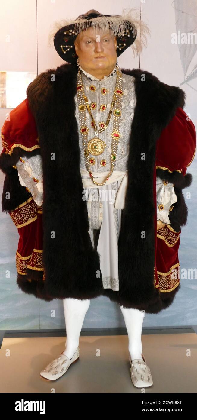 Waxwork statue of Henry VIII (28 June 1491 - 28 January 1547) was King ...
