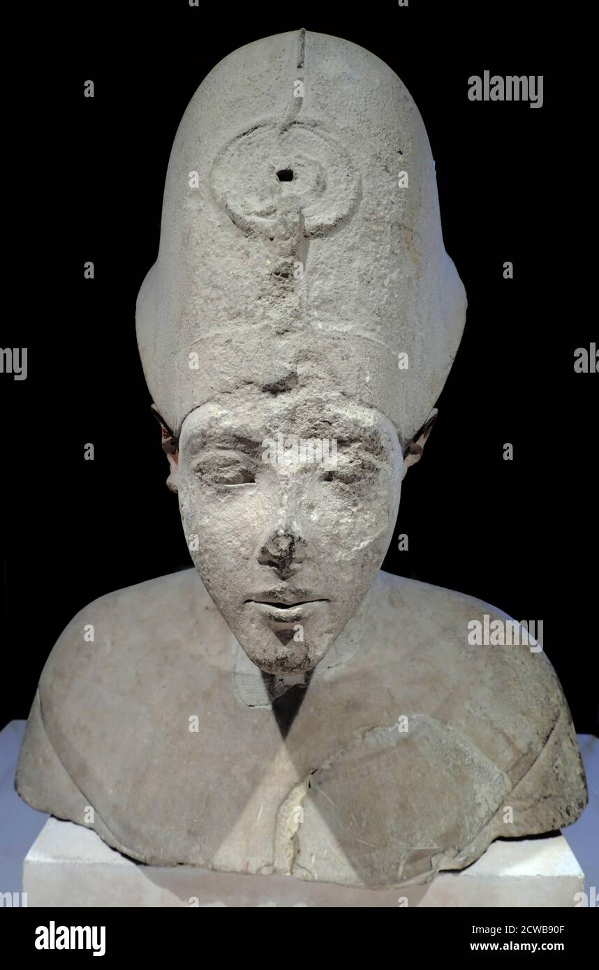 Statue of Akhenaten, an ancient Egyptian pharaoh of the 18th Dynasty ...