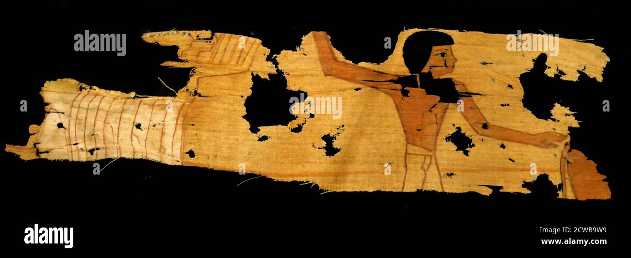 Linen fragments with funerary scenes Stock Photo - Alamy