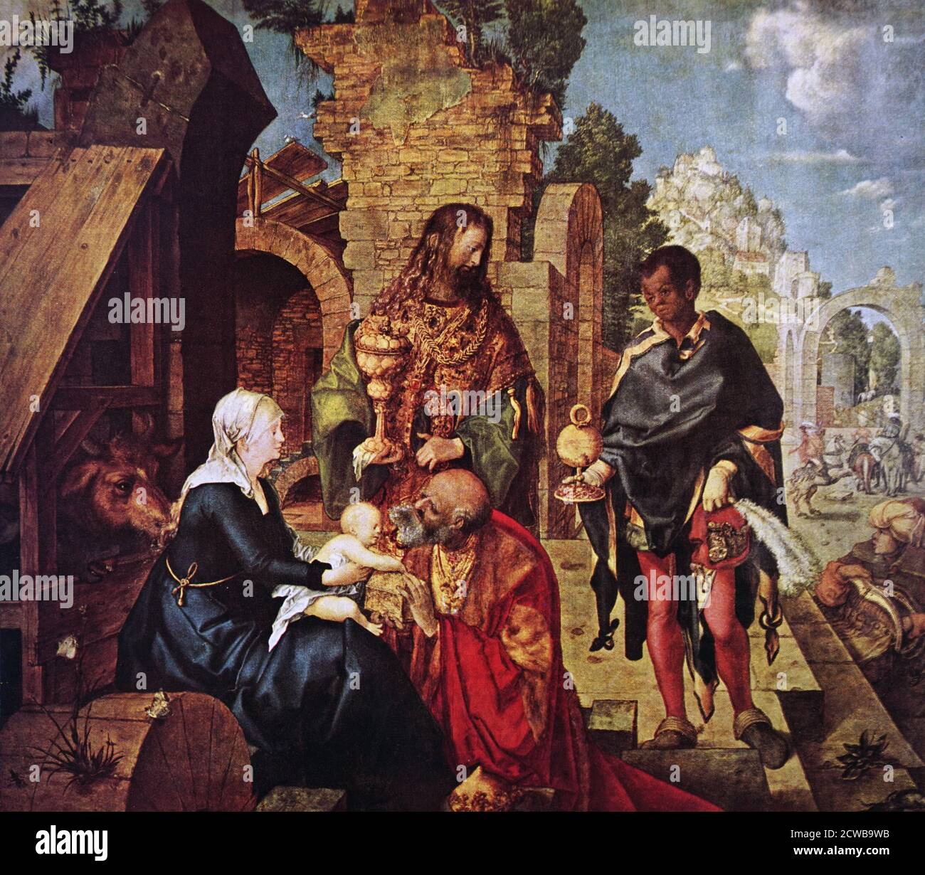 Painting titled 'The Adoration of the Magi' by Albrecht Durer. Albrecht ...