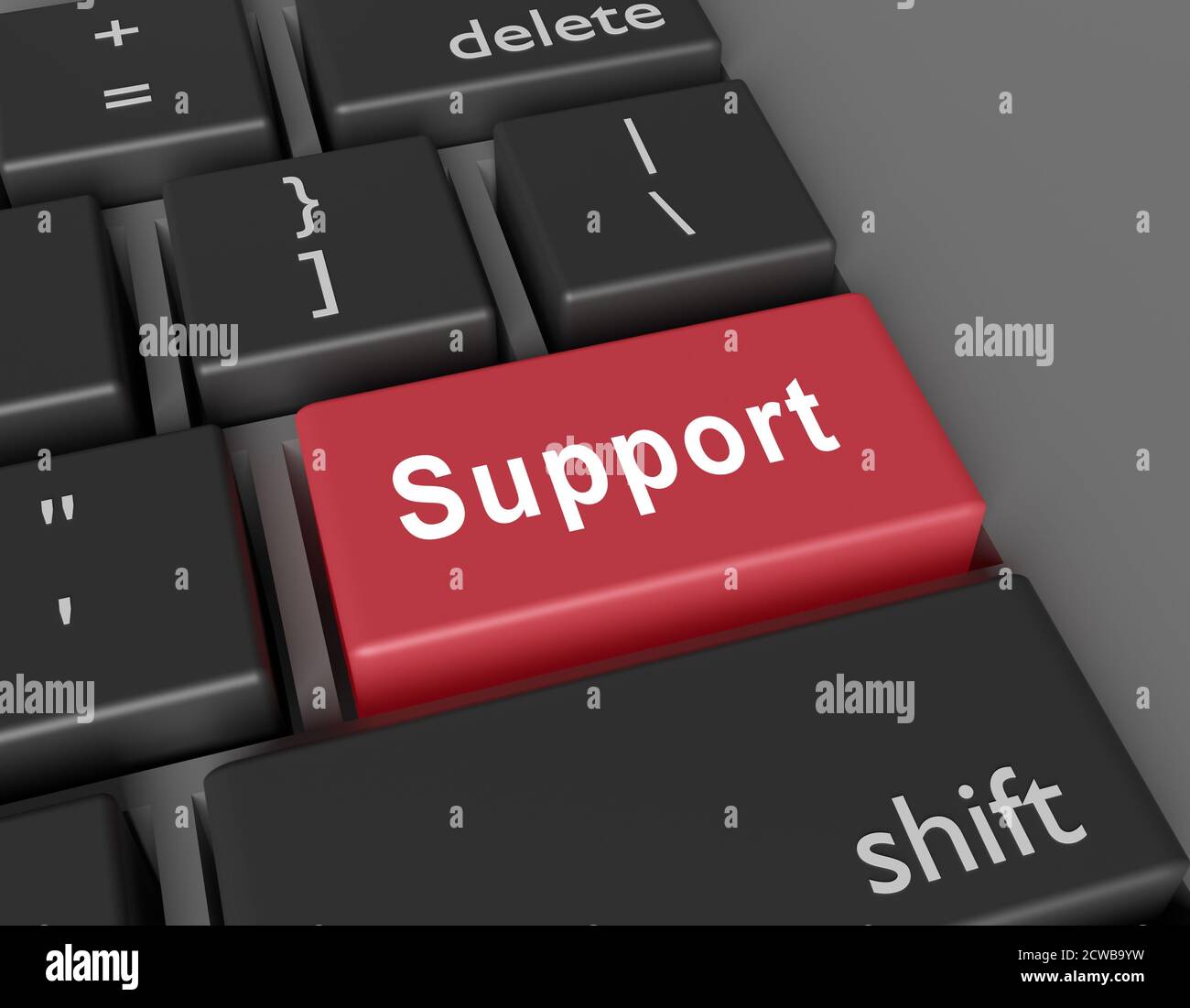 Support concept. Word Support on button of computer keyboard. 3d ...