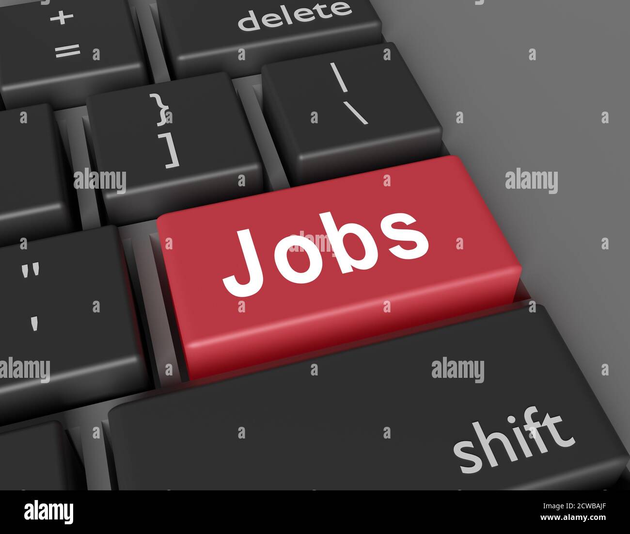 Jobs concept. Word Jobs on button of computer keyboard. 3d rendering ...